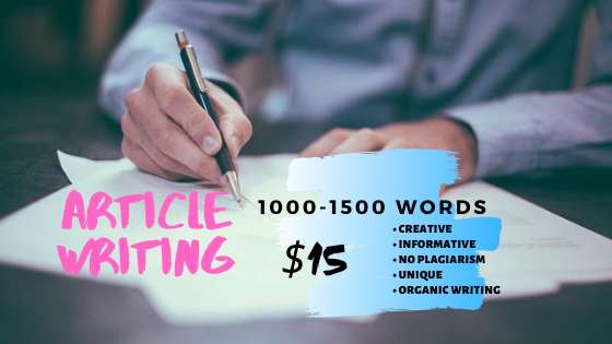 ARTICLE WRITING for 1000-1500 words